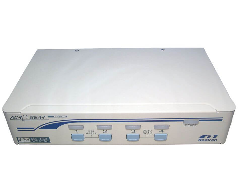 קופסת מיתוג REXTRON | KAG-104 | PS2 KVM Switch | 4 Port Combo USB | K-Group