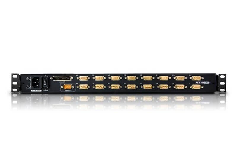 מתג 16 יציאות Slideaway ™LCD אחת KVM בגודל 17 אינץ' עד 16 מחשבים ATEN ...