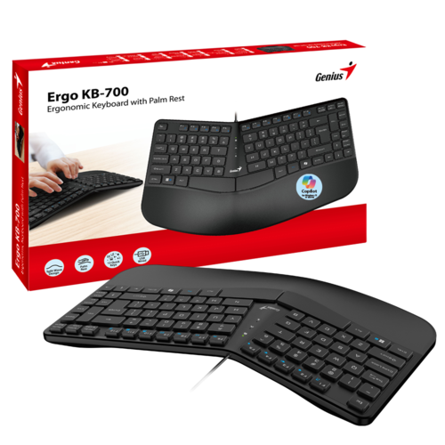 מקלדת ארגונומית חוטית Genius | KB-700 - מוצרי איכות במחירים משתלמים ...